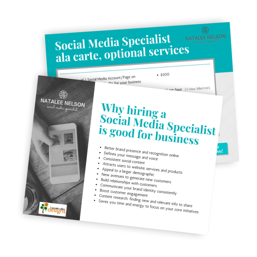 Social Media Packages - Cascade Valley Designs